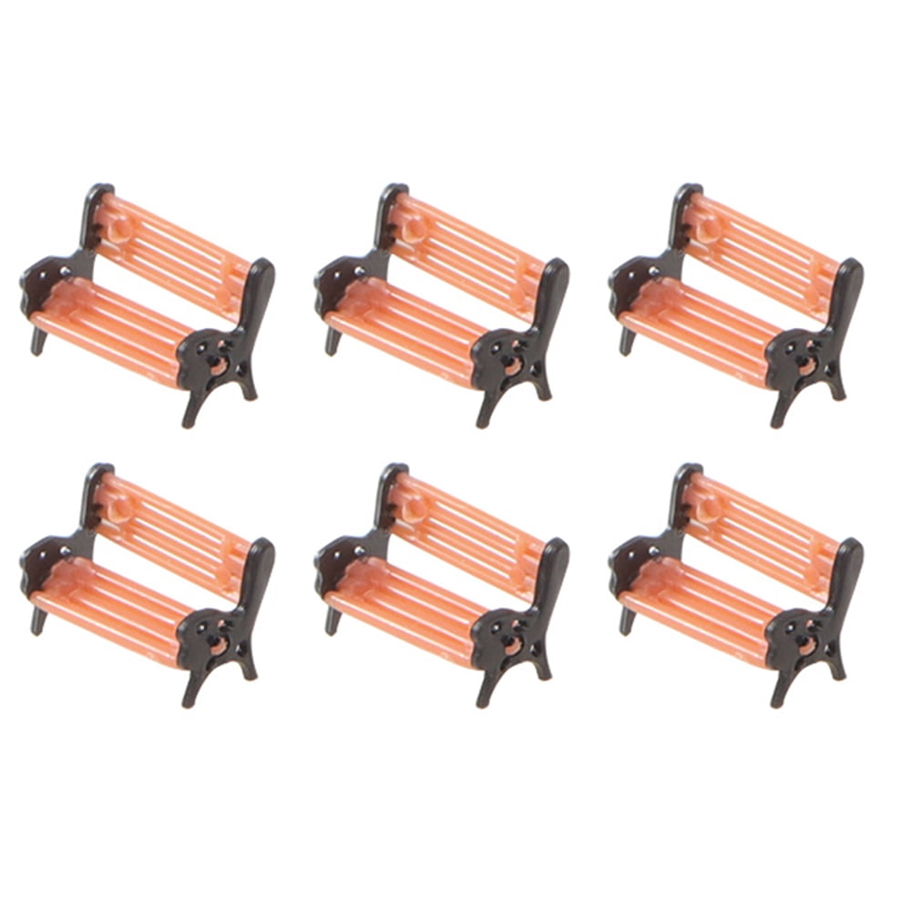 landege 6pcs Mini Bench Models Dollhouse Mini Benches Miniature Park ...