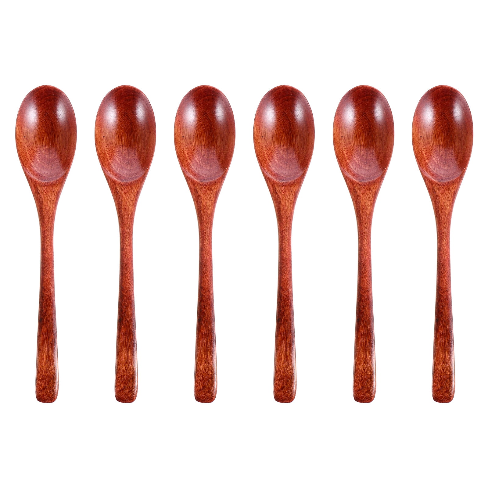 landege 6pcs Wooden Soup Spoon Lightweight Porridge Spoon Table Utensil ...
