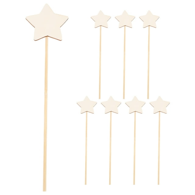 landege 8Pcs DIY Fairy Wands Unfinished Wooden Princess Wand Star Fairy ...