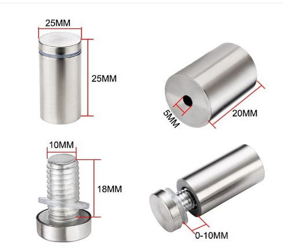 landege 8pcs Sign Standoff Screws Advertising Screws Stainless Steel ...