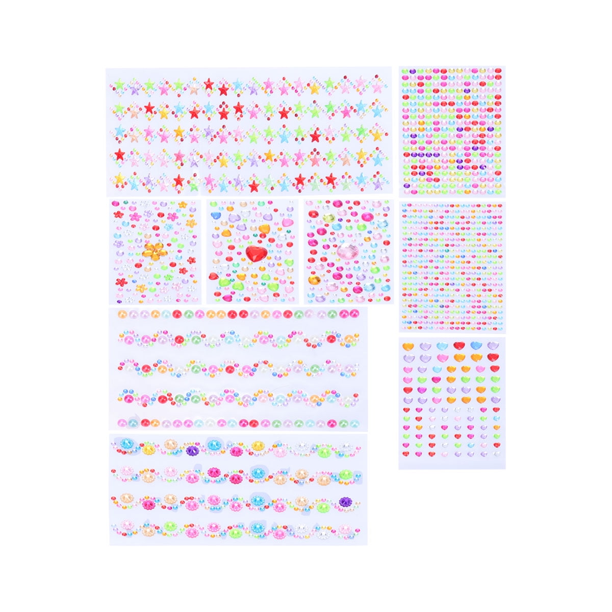 landege 9 Sheets Acrylic Diamond Sticker Self-adhesive Diamond Sticker ...