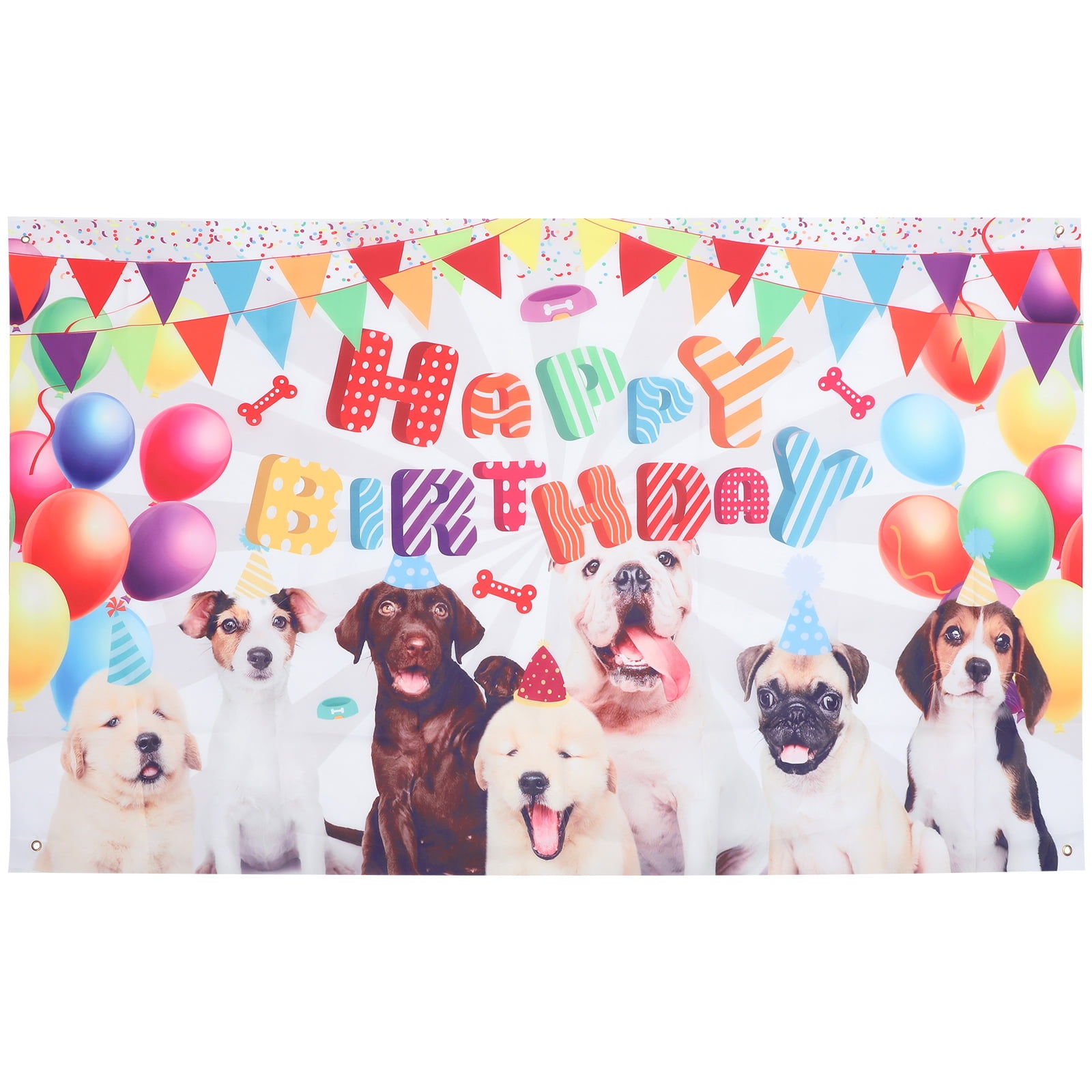 landege Backdrop Puppy Themed Birthday Party Supplies Lets Party Banner ...