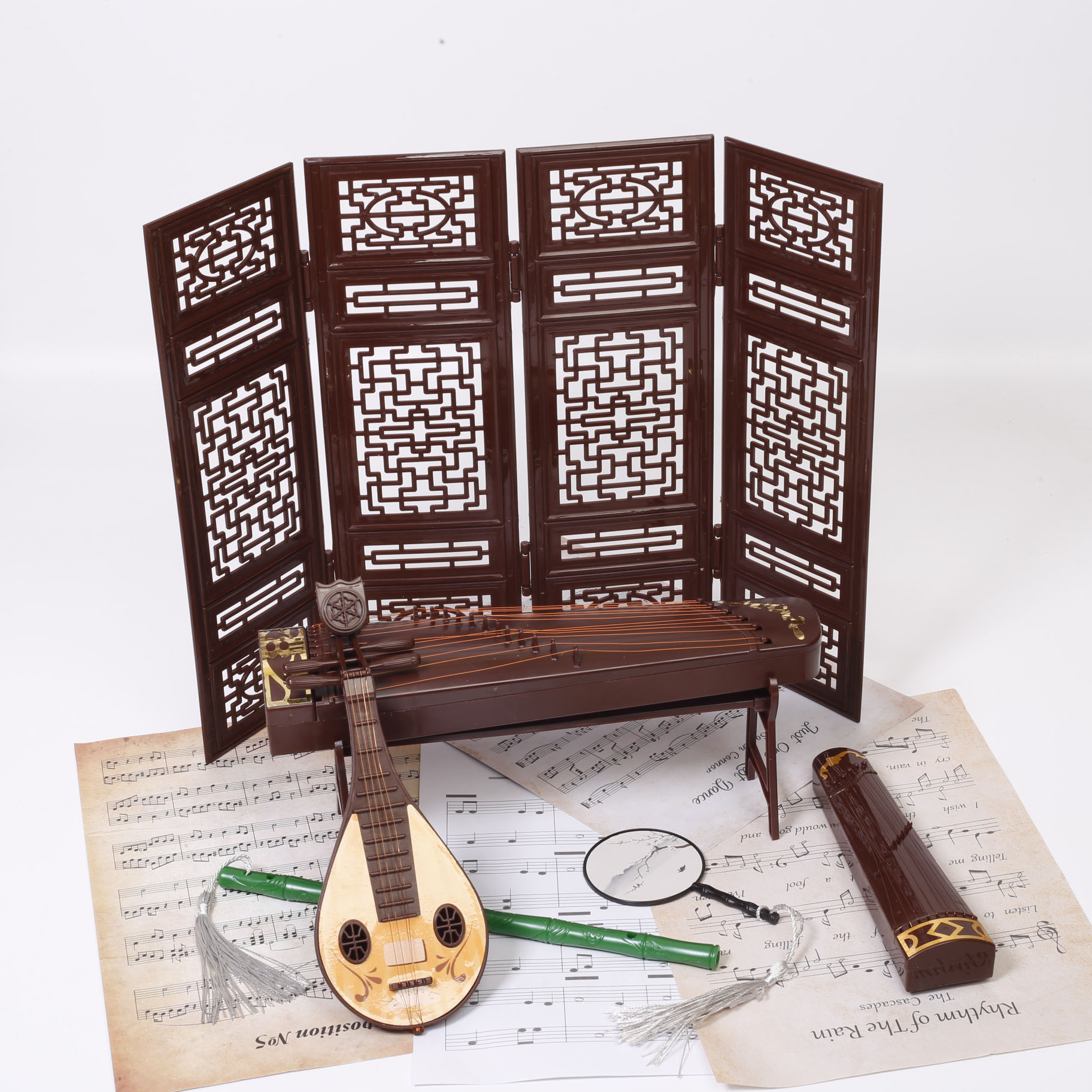 landege Doll Room Divider 6pcs Miniature Screen Antique Mini Room ...