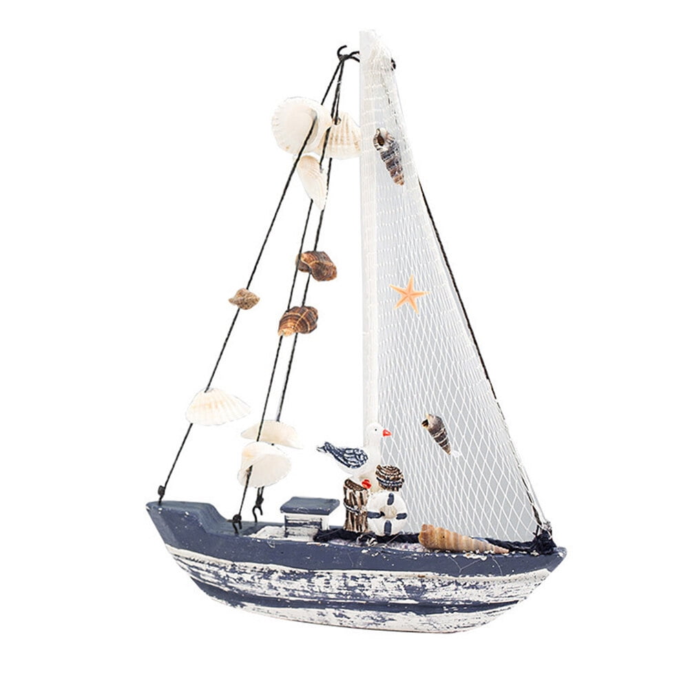 landege Sailing Ship Vintage Mediterranean Style Shell Model Photo Prop ...