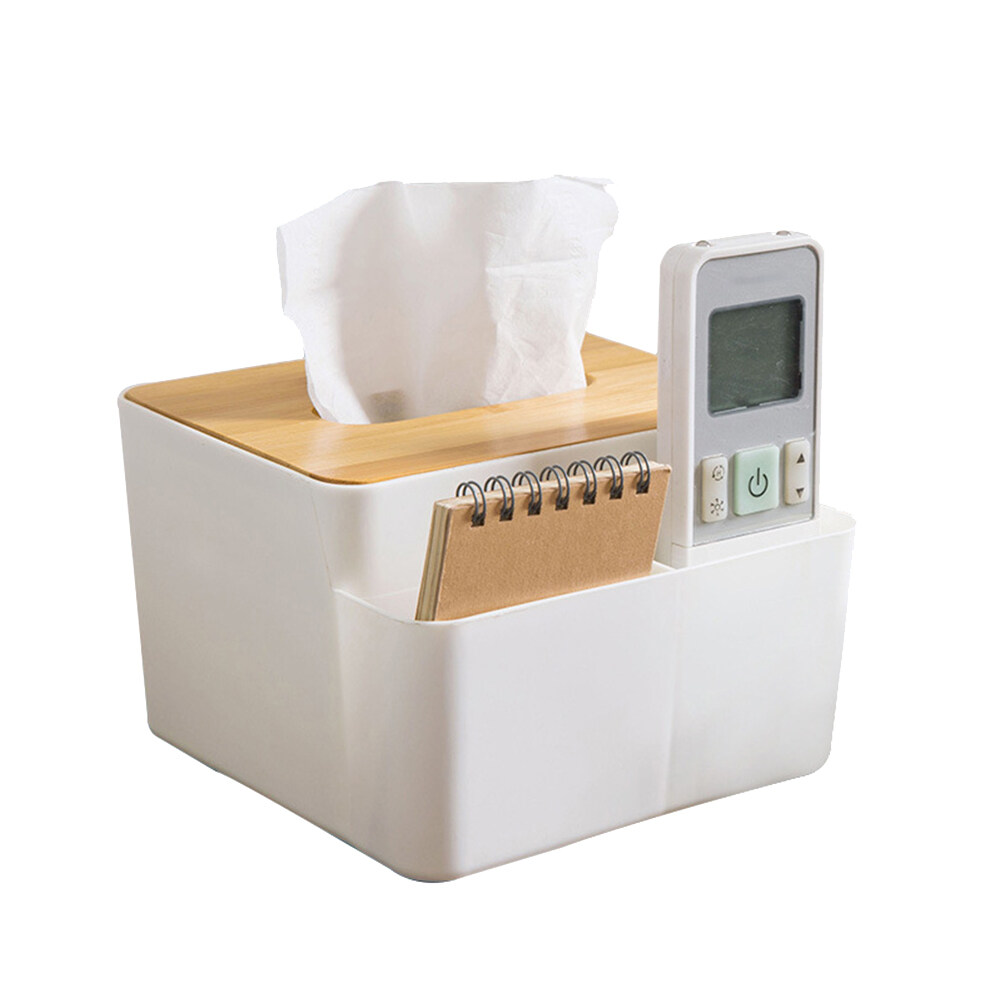 landege Tissue Box with Bamboo Lid Decorative Desktop Organizer Box for ...