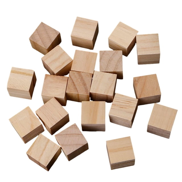 lanema 10/25/25mm Wooden Square Blocks Mini Cubes Embellishment for ...