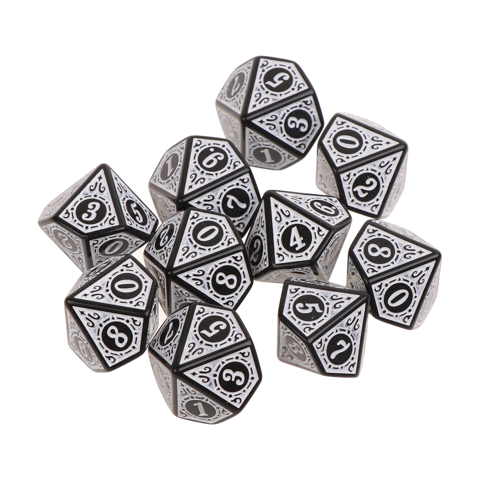 lanema 10Pcs 10 Sided Dice D10 Polyhedral Dice for Games RPG MTG Dice ...