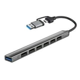 lanema 2 In 1 7 Port Type C HUB USB 3.0 Expander Splitter High Speed ...