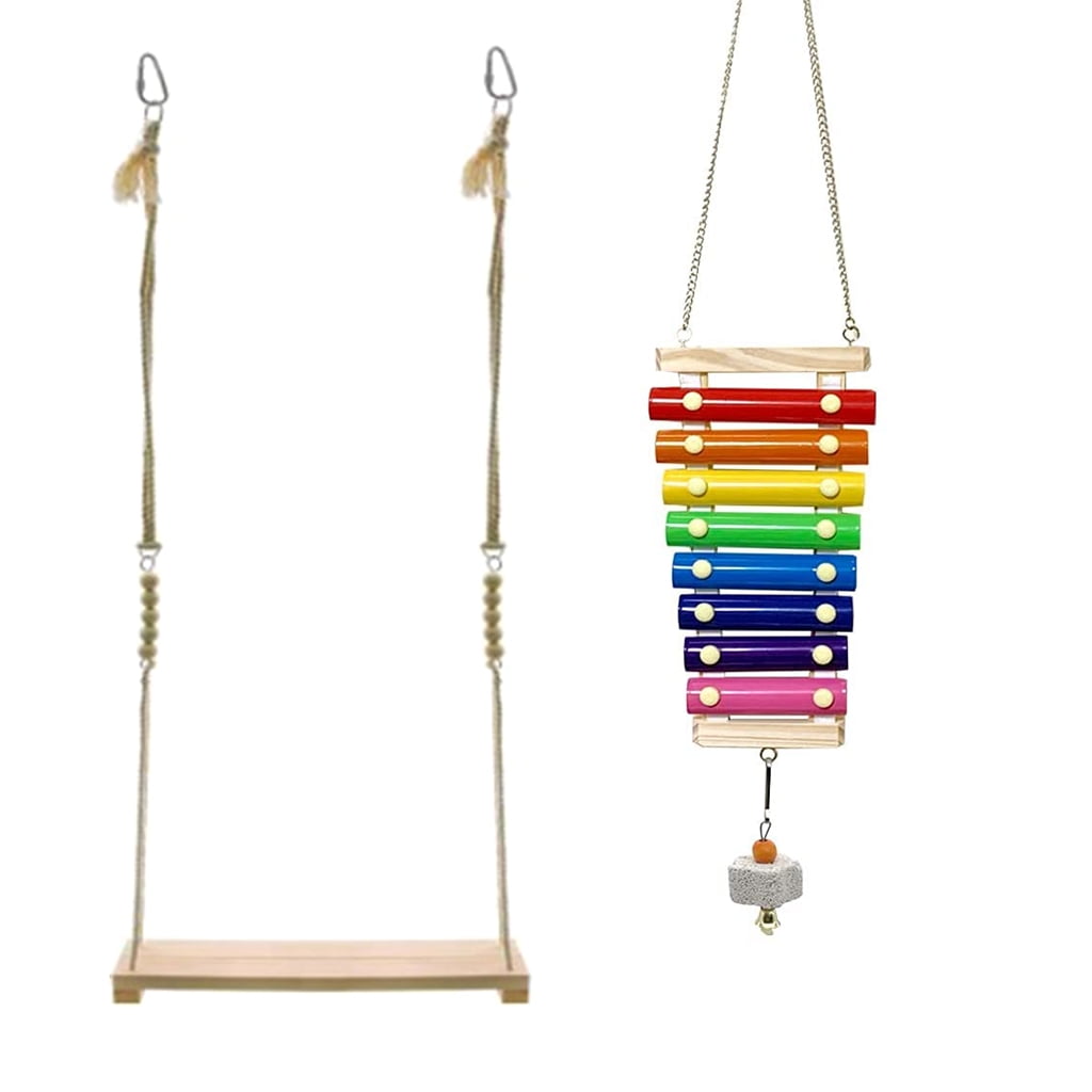 lanema 2 Pcs Chicken Toys Suspensible Xylophone with 8 Metal Keys Swing ...