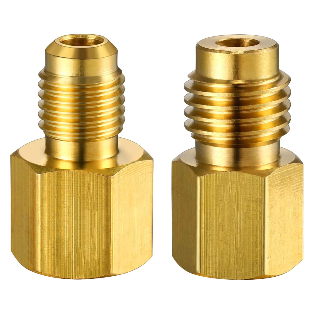 lanema 2 Pieces 6015 R134A Brass Refrigerant Tank Adapter to R12 ...