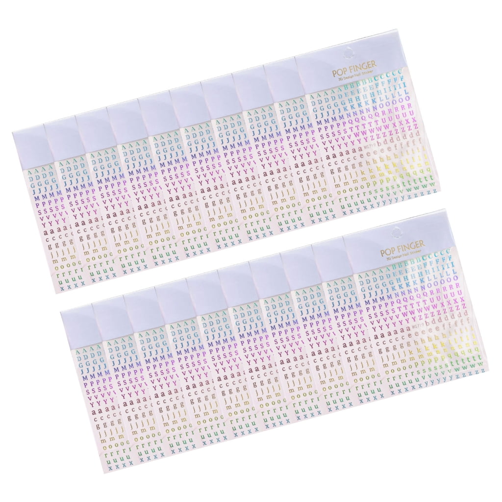 lanema 20 Pcs Epoxy Alphabets Stickers for Scrapbooking English Letter ...