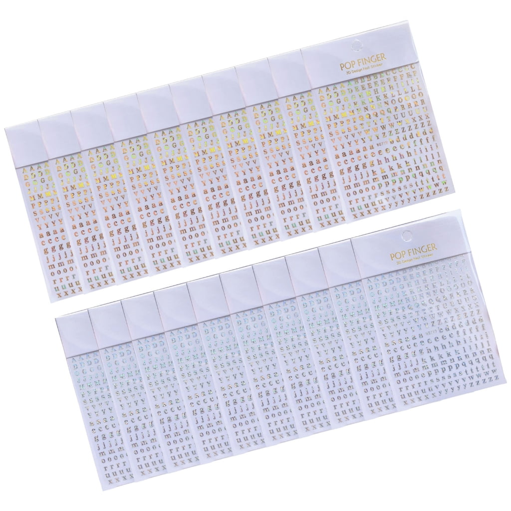 lanema 20 Pcs Epoxy Alphabets Stickers for Scrapbooking English Letter ...