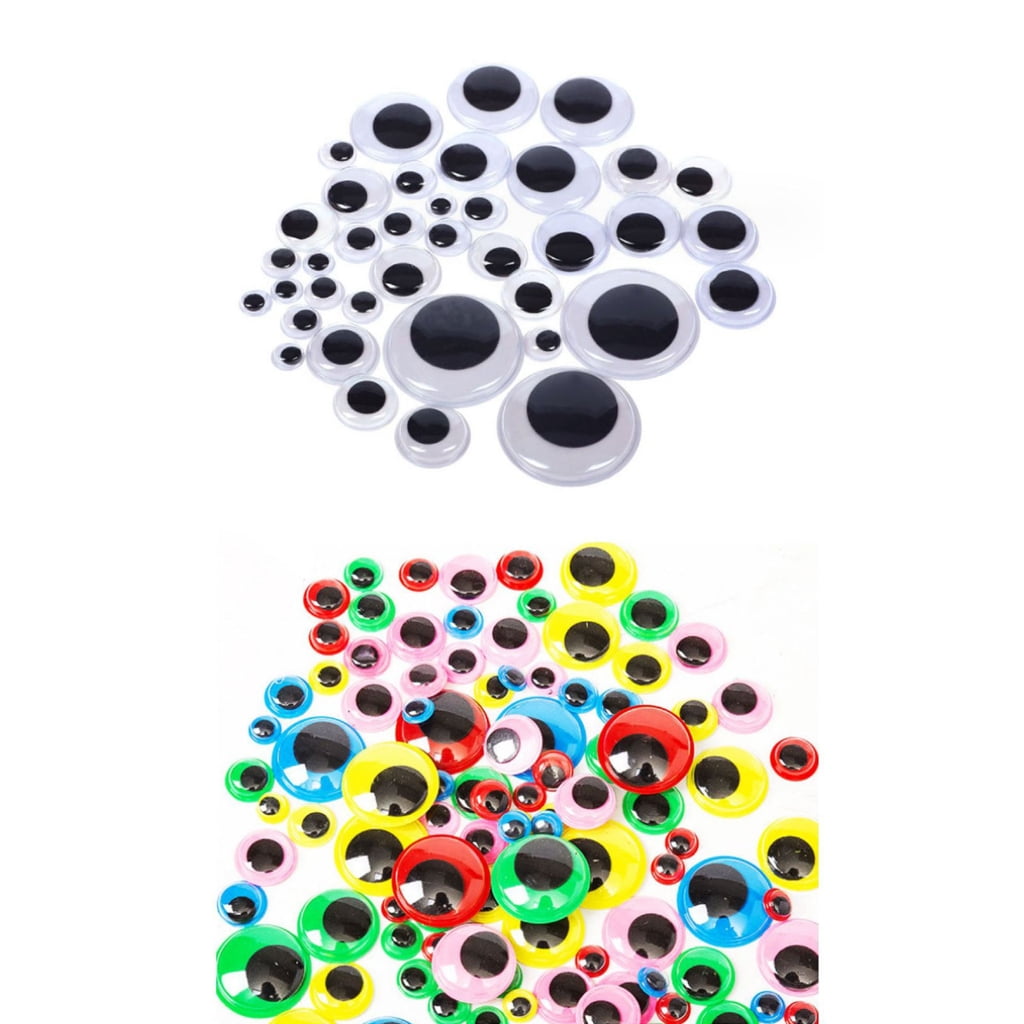 lanema 200Pcs Self Adhesive Wiggle Googly Eyes Black White & Colorful ...
