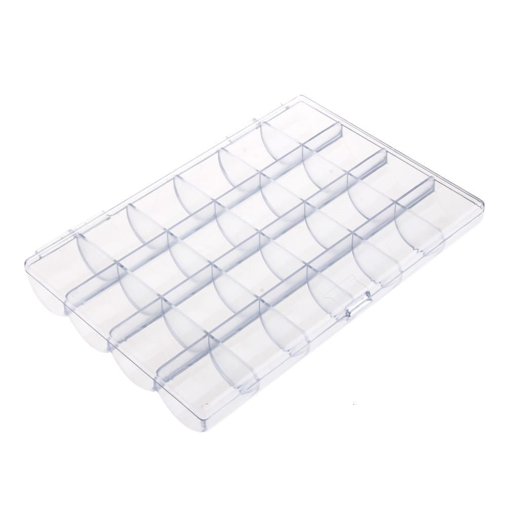 lanema 24 Slots Transparent Plastic Jewelry Organizer Box Compartment ...