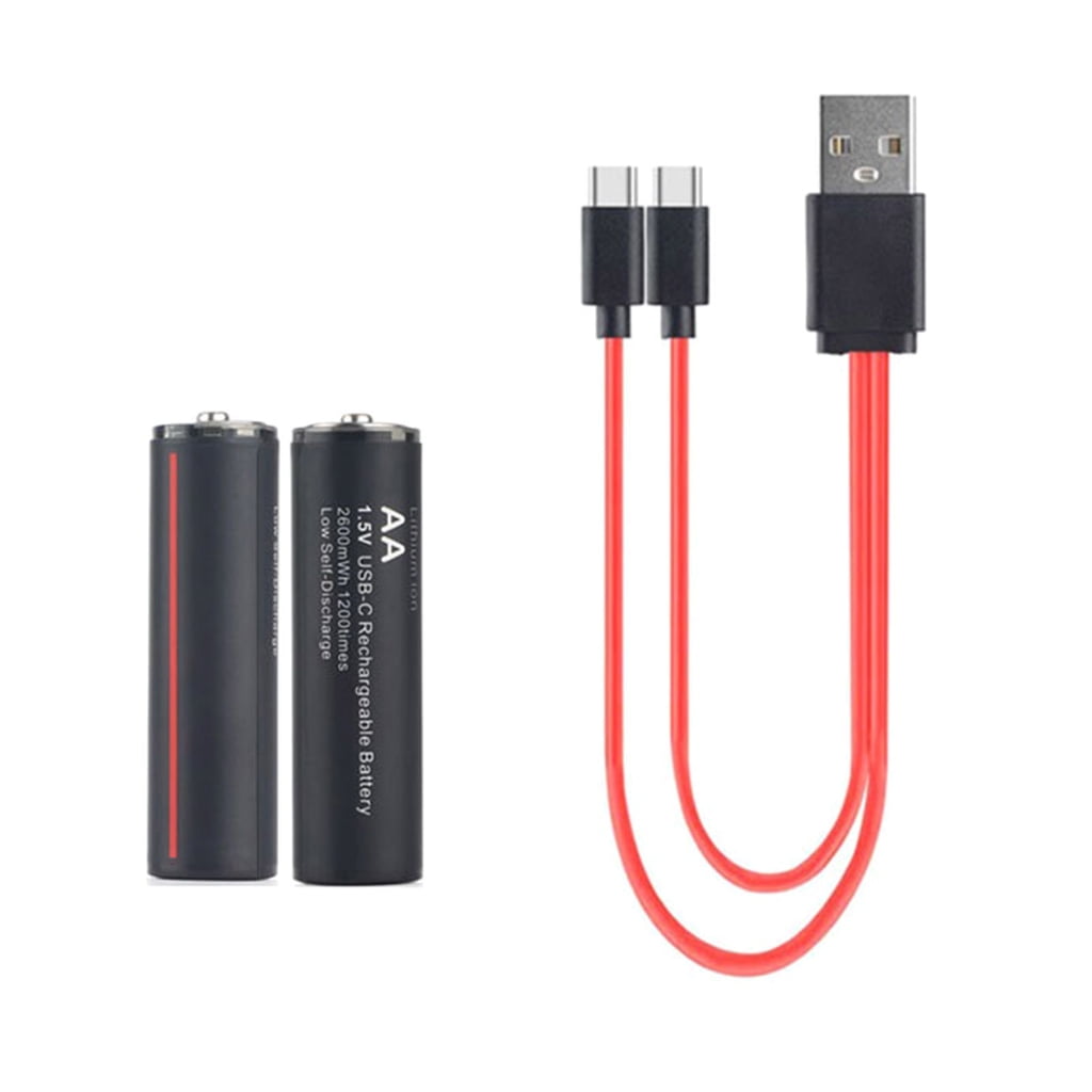 lanema 2600mWh 1.5V AA USB Rechargeable Li-ion Battery With Type C ...