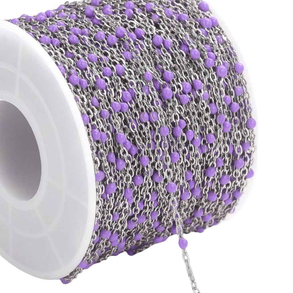 lanema 2M Stainless Steel Beaded Chain Jewelry Necklace Chain Bead ...