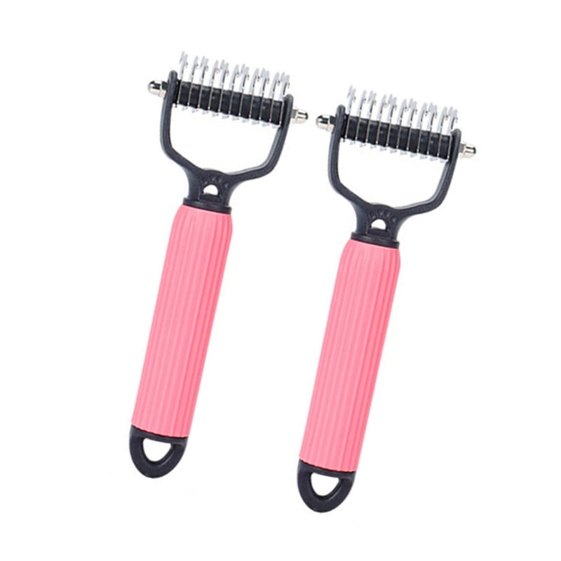 lanema 2PCS Pet Deshedding Brush Knotted Remover Slicker Comb For ...