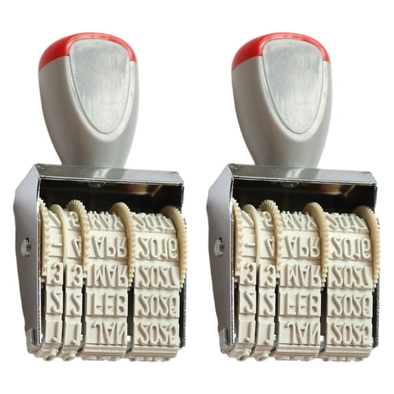 lanema 2Pcs Stamper Line Dater English Date Roller Stamper Rotating ...