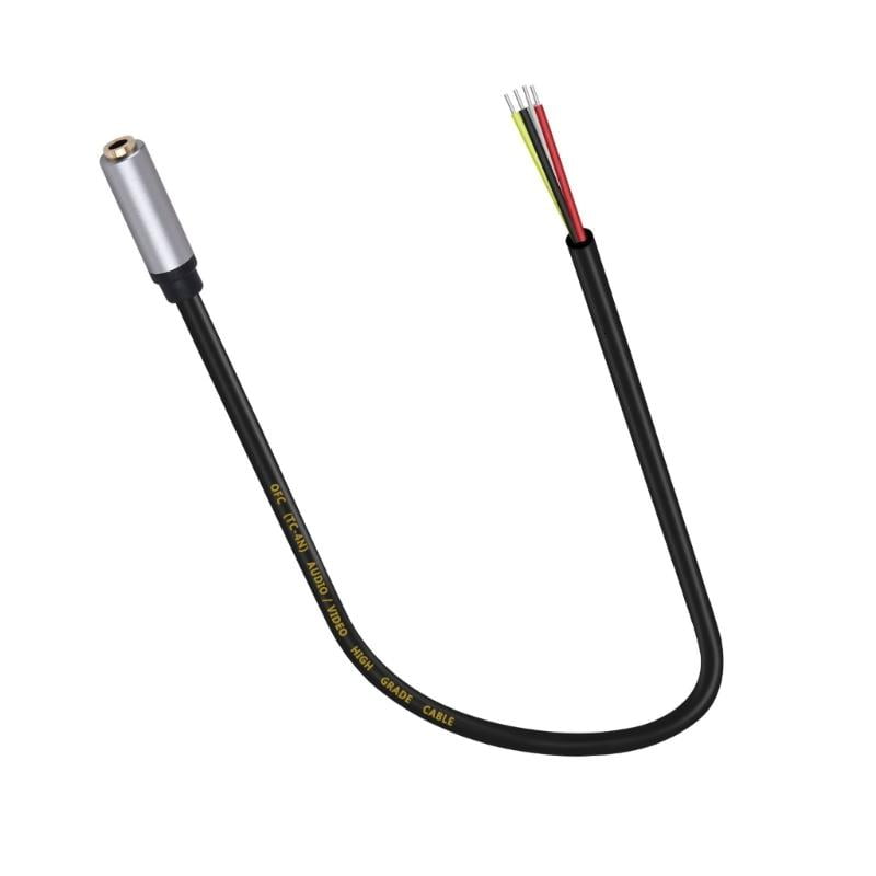 lanema 3.5mm Female Plug to Bare Wire Open End Cable TRRS Stereo ...