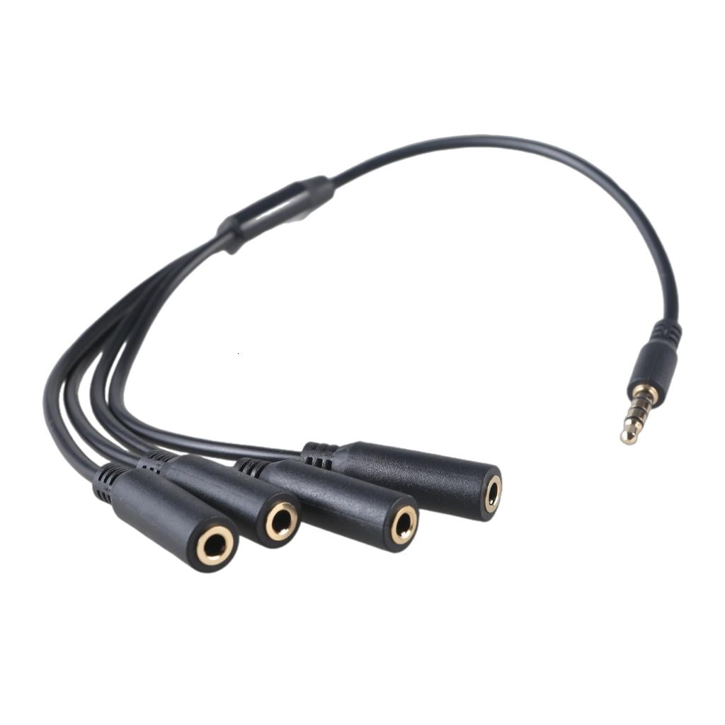 lanema 30cm Length 3.5mm Headphones Splitter Cable 4-Section 3.5 Stereo ...