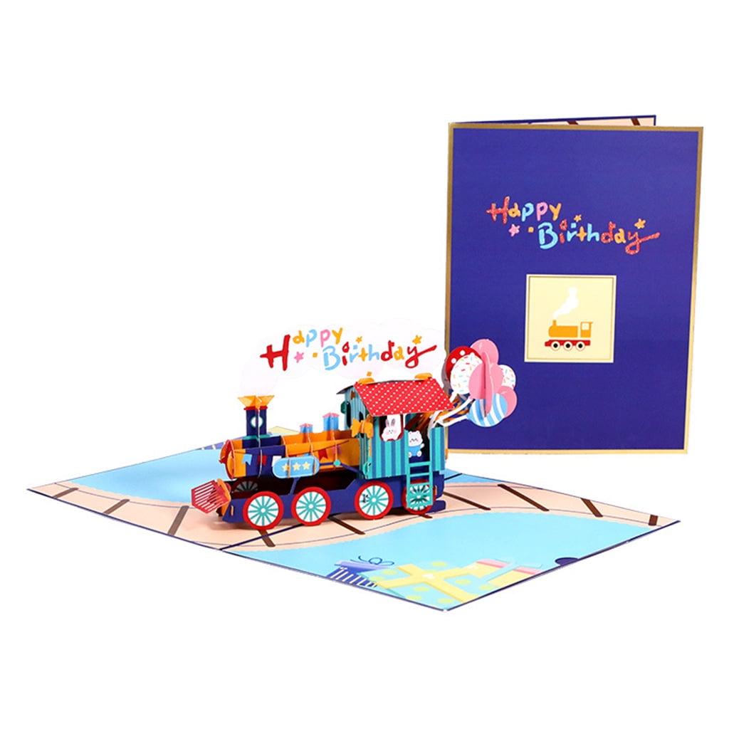 lanema 3D Train Pop-Up Greeting Cards for Happy Birthday New Year ...