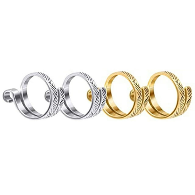lanema 4 Pieces Adjustable Knitting Loop Crochet Loop Rings Open Finger ...