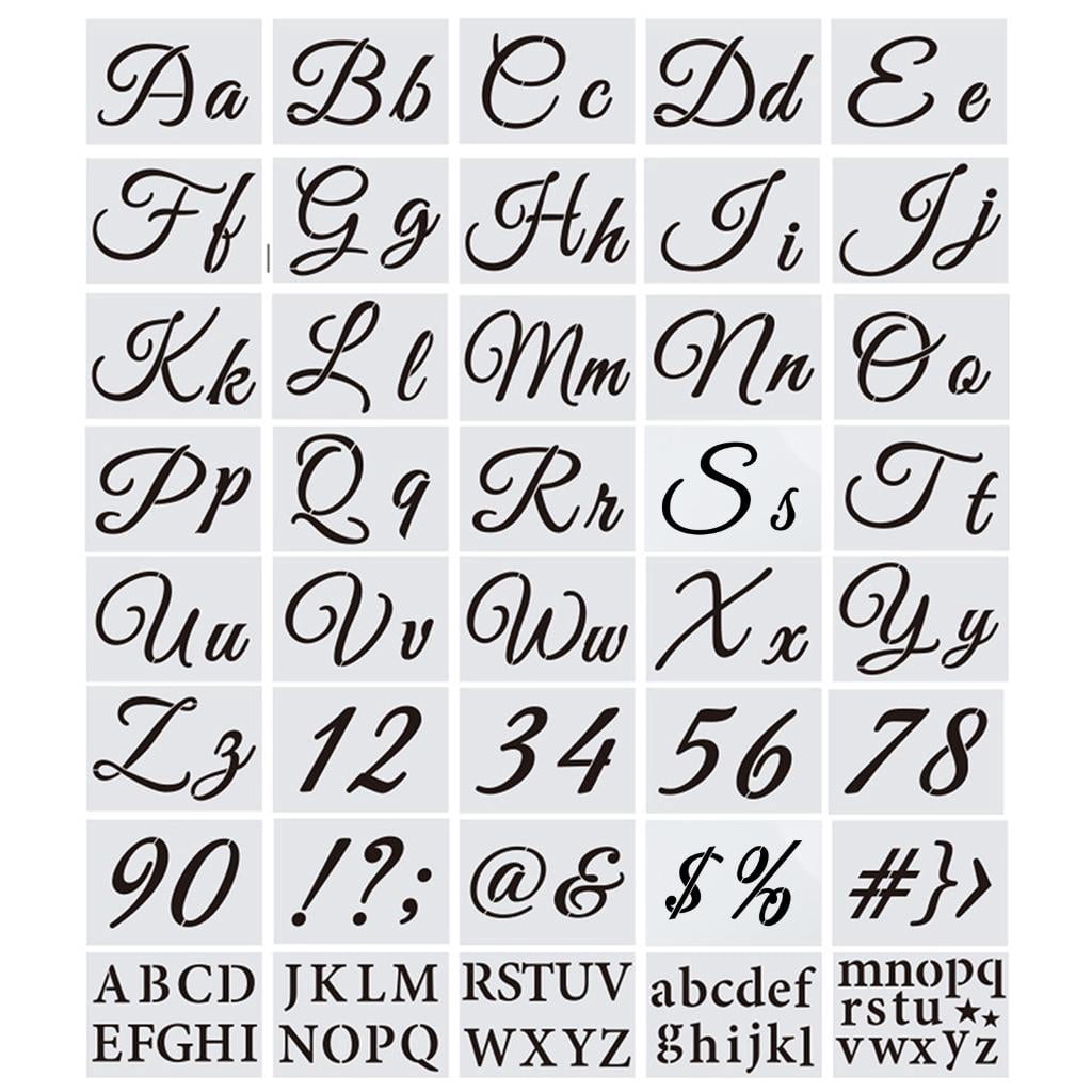 lanema 40pcs Letter Stencils Reusable Templates for Art Drawing ...