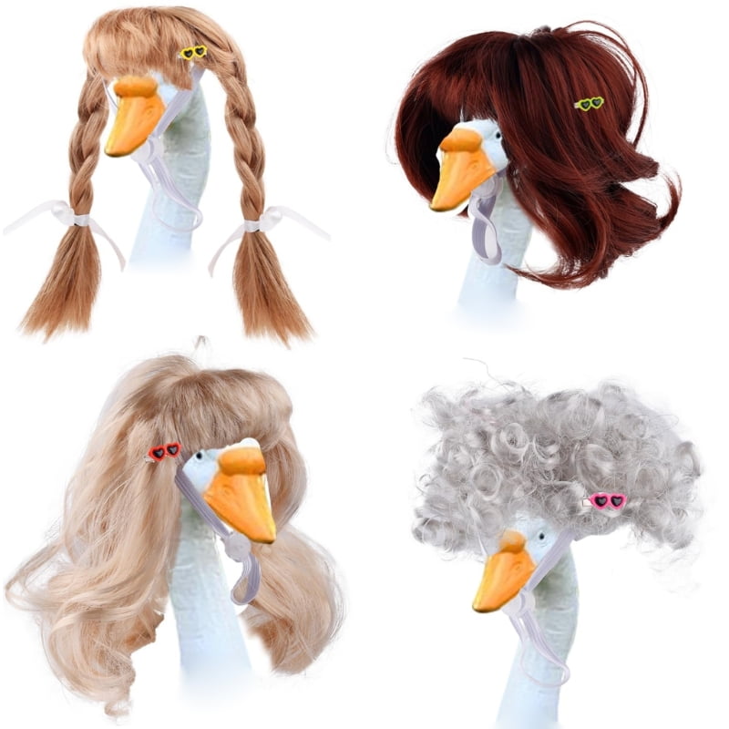 lanema 4PCS Stylish Geese Pet Wigs Collection Soft Headdress Party ...