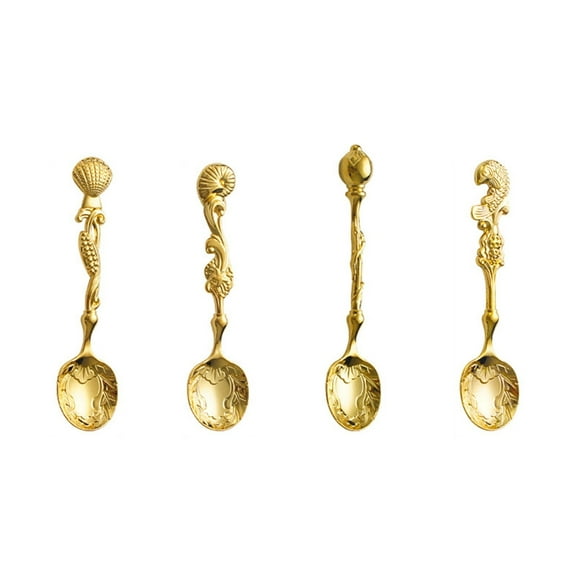 lanema 4Pcs Antique Coffee Dessert Spoon Ocean Theme Teaspoon Creative ...