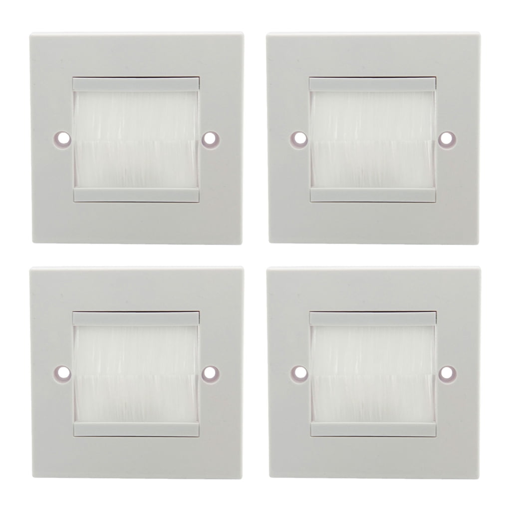 lanema 4Pcs Brush Wall Plate Cable Passthrough Wall Outlet Cable Entry ...