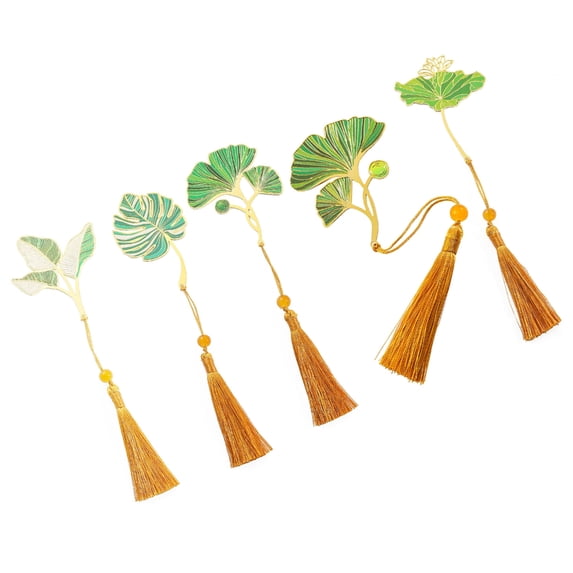 lanema 5 Pcs Metal Page Marker Chinese Style Bookmarks Leaf Shape ...
