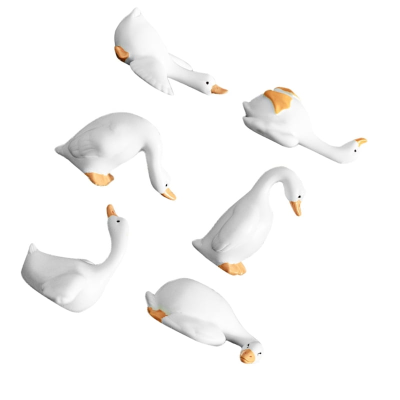 lanema 6PCS Miniature Geese Sculptures Resin Desktop Decoration Garden ...