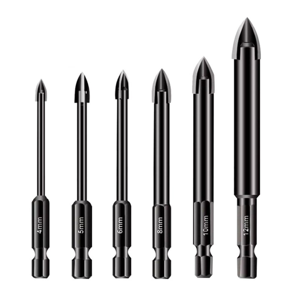 lanema 6pcs Ceramic & Glass Hole Cutter Set Masonry Drill Bit Plastic ...