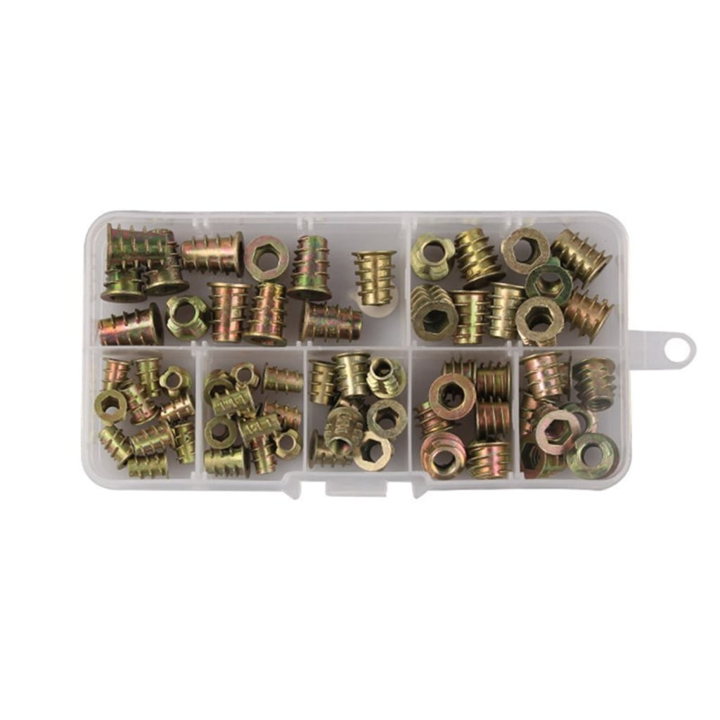 lanema 70Pcs Wood Furniture Inserts Bolt Fastener Zincs Alloy Threaded ...
