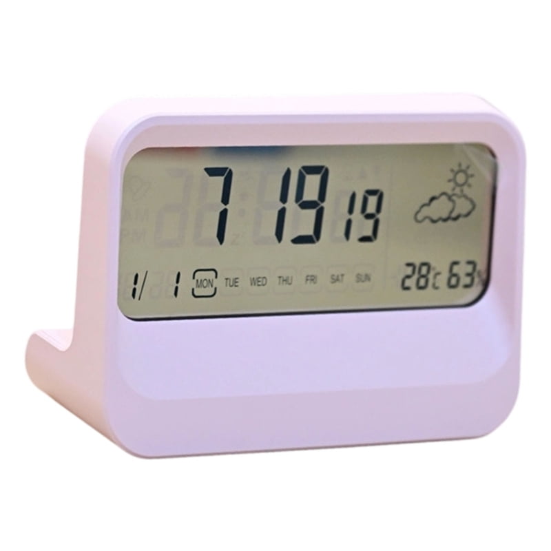lanema Alarm Clock with Weather Date Digital Clock Large Display ...