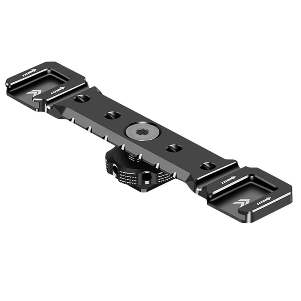 lanema Aluminum Cold Shoe Mount Bracket Plate Adapter Double Hot Shoe ...