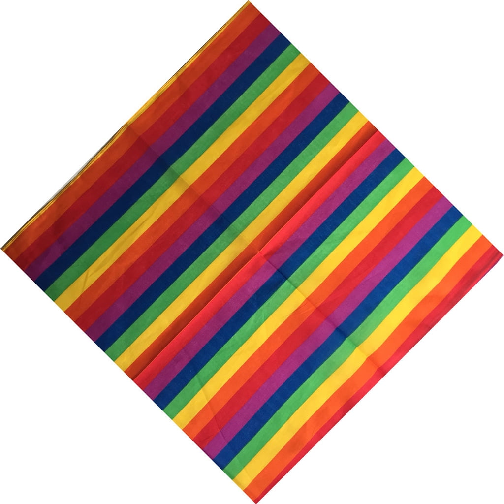 lanema Bandana Square Scarf Rainbow Stripes Print Headband Wrap ...