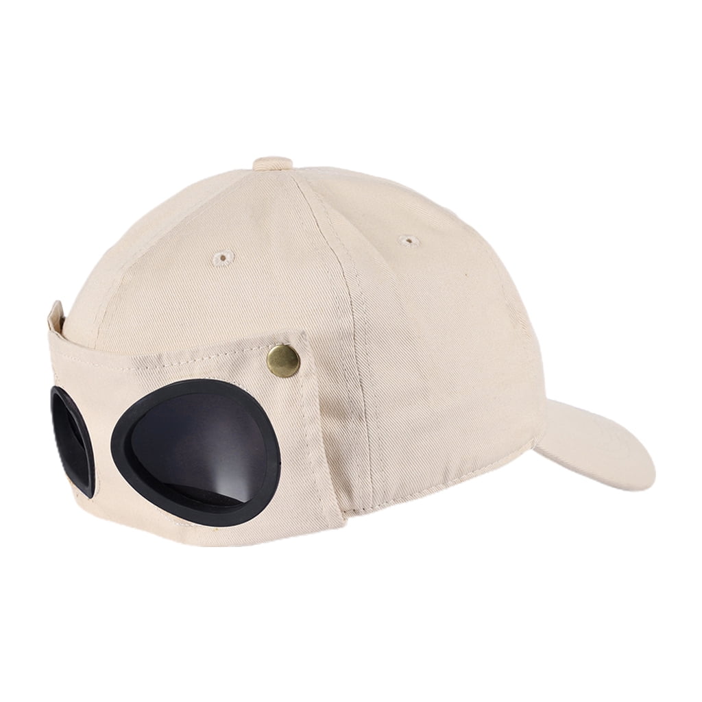lanema Baseball Hat with Goggles Sunglasses Pilot Baseball Hat Curved ...