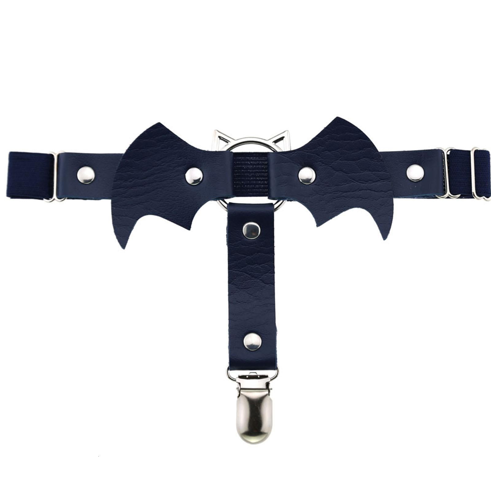 lanema Bat-Shaped Leather Garters For Thigh High Socks Stocking ...