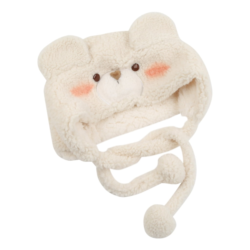 lanema Bear Ear Hat Bear Earflap Hat Bomber Hat Plush Trapper Hat Bear ...