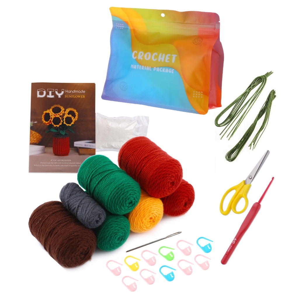 lanema Beginners Crochet Kits, Crochet Potted Plant Kits, with Yarn ...