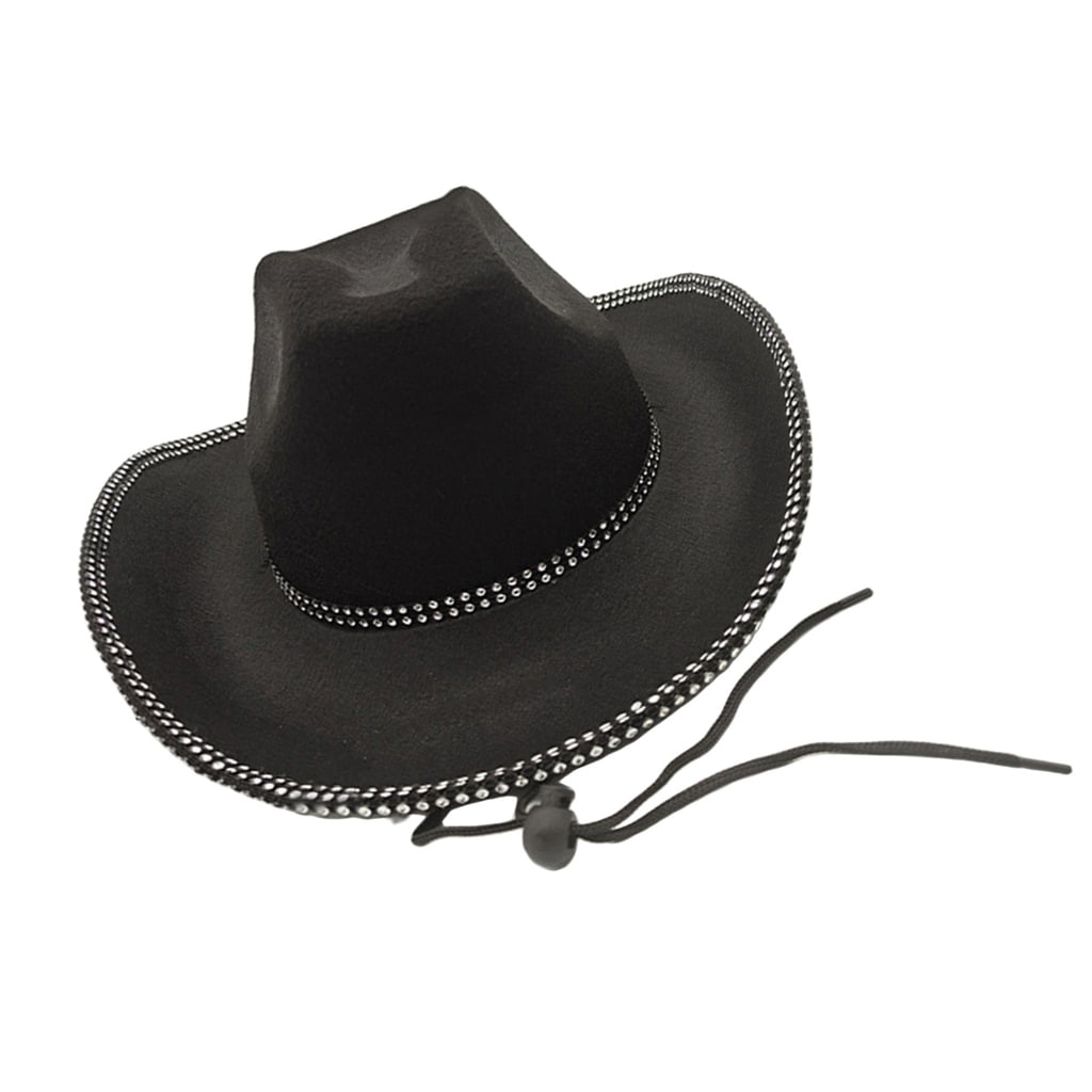 lanema Bejeweled Hat Wide Brim Cowboy Hat Versatile for Men Women ...