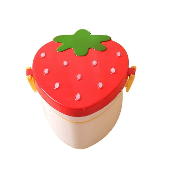 lanema Strawberry Shaped Lunch Box 2 Layer Food Fruit Storage Bento ...