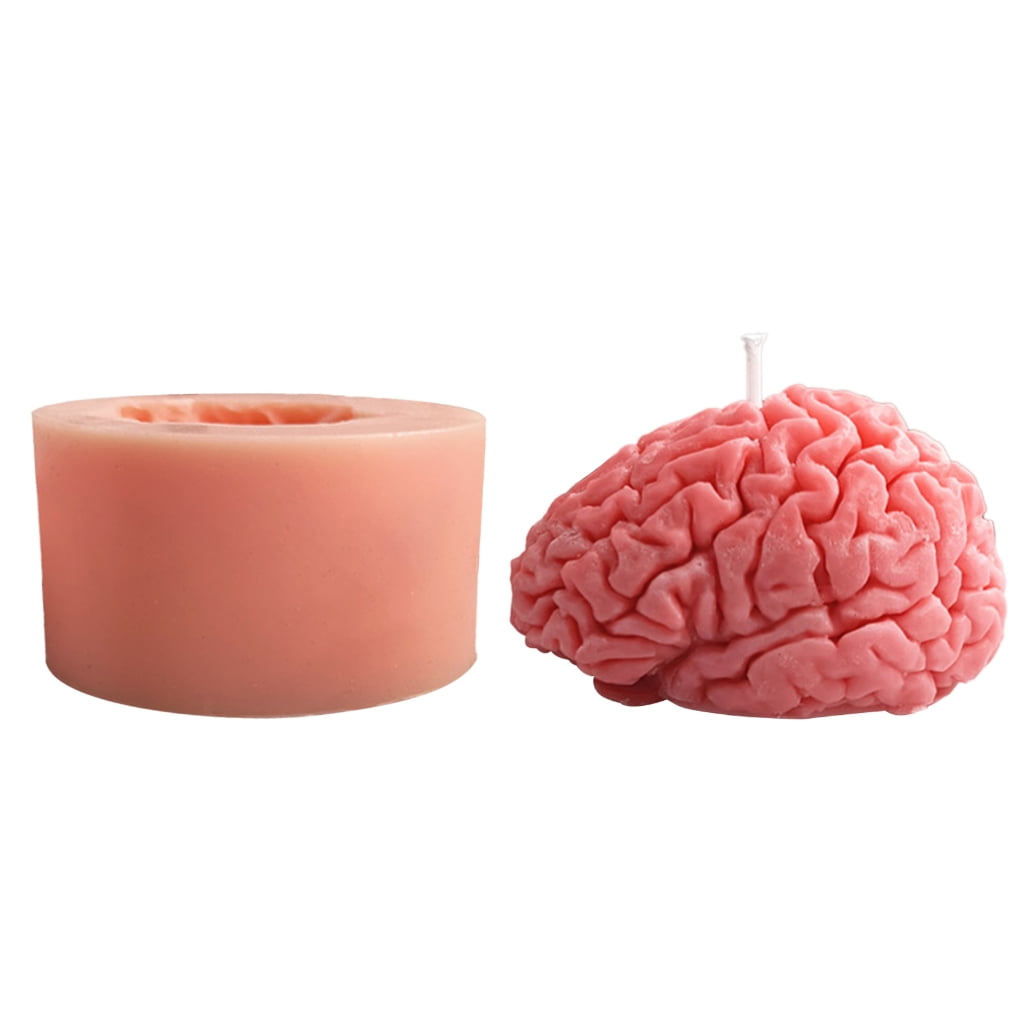 lanema Brain Candle Silicone Mold 3D Artificial Brain Shape Resin ...