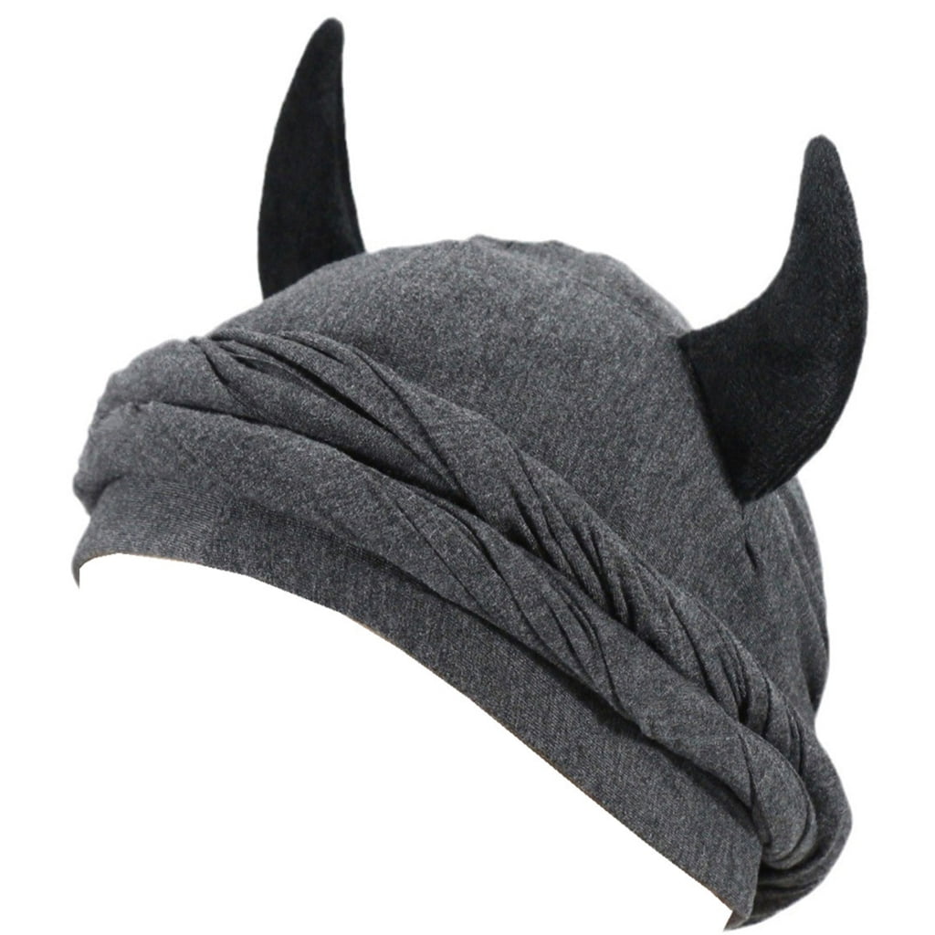 lanema Breathable Skull Hat with Horn Moisture Wicking Durag for ...