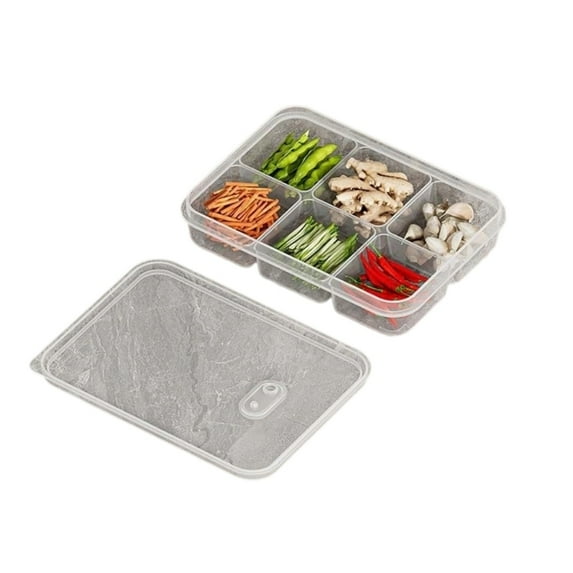 lanema Clear Multi Section Meal Preparation Container Leakproof Venting ...