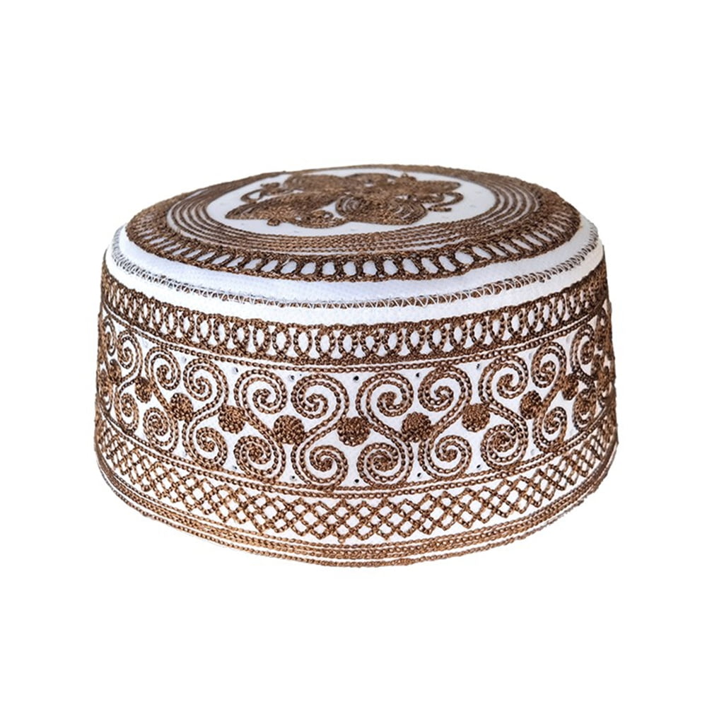 lanema Cotton Embroidery Turban Hat for Men Breathable Islamic Kufi ...
