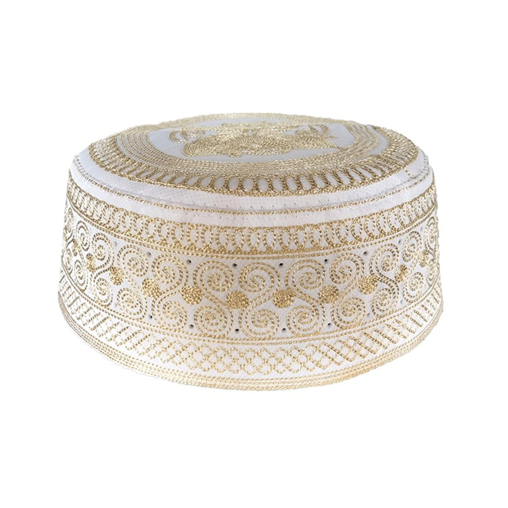 lanema Cotton Embroidery Turban Hat for Men Breathable Islamic Kufi ...