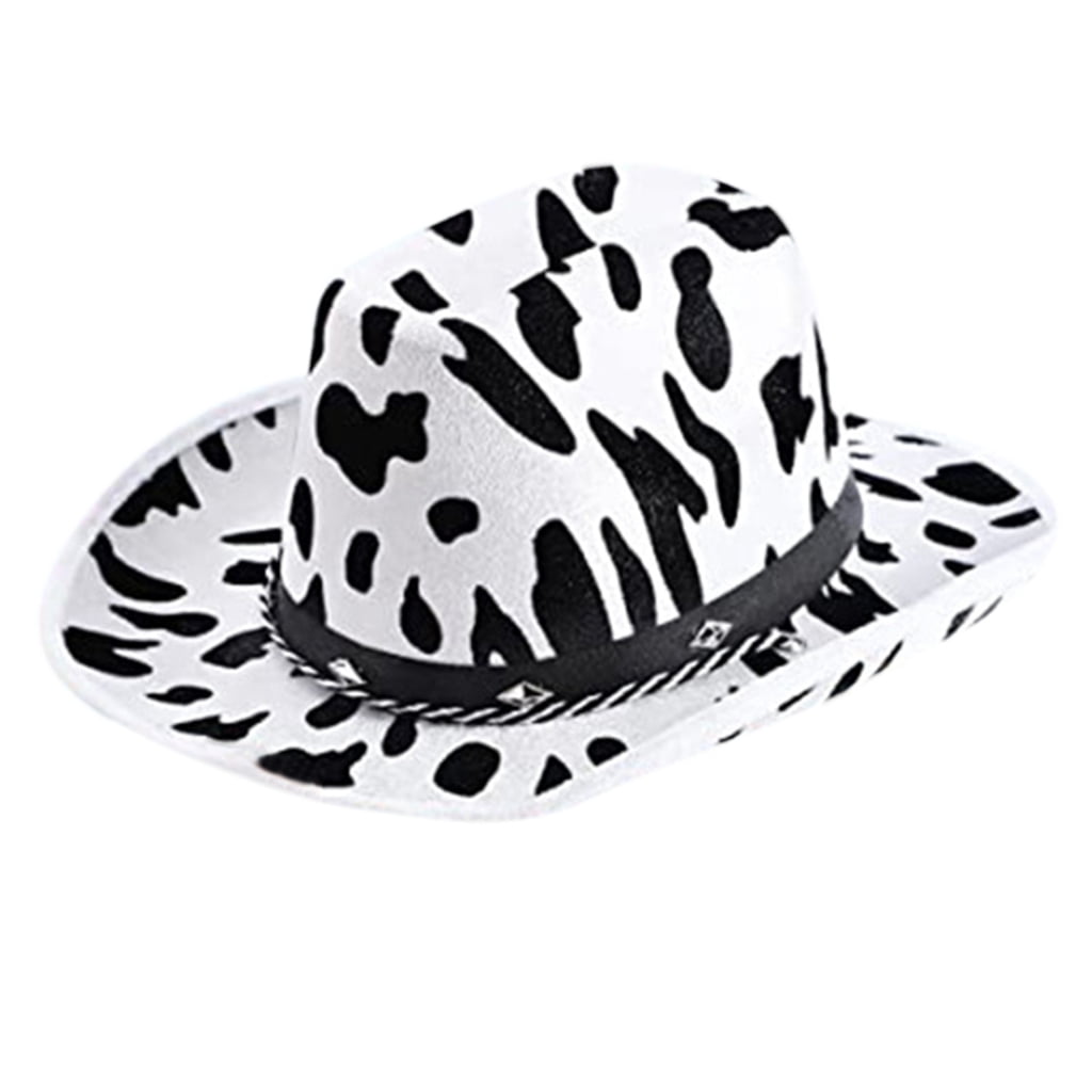 lanema Cow Print Cowboy Hat Performance Hat Cowboy Costume Cow Print ...