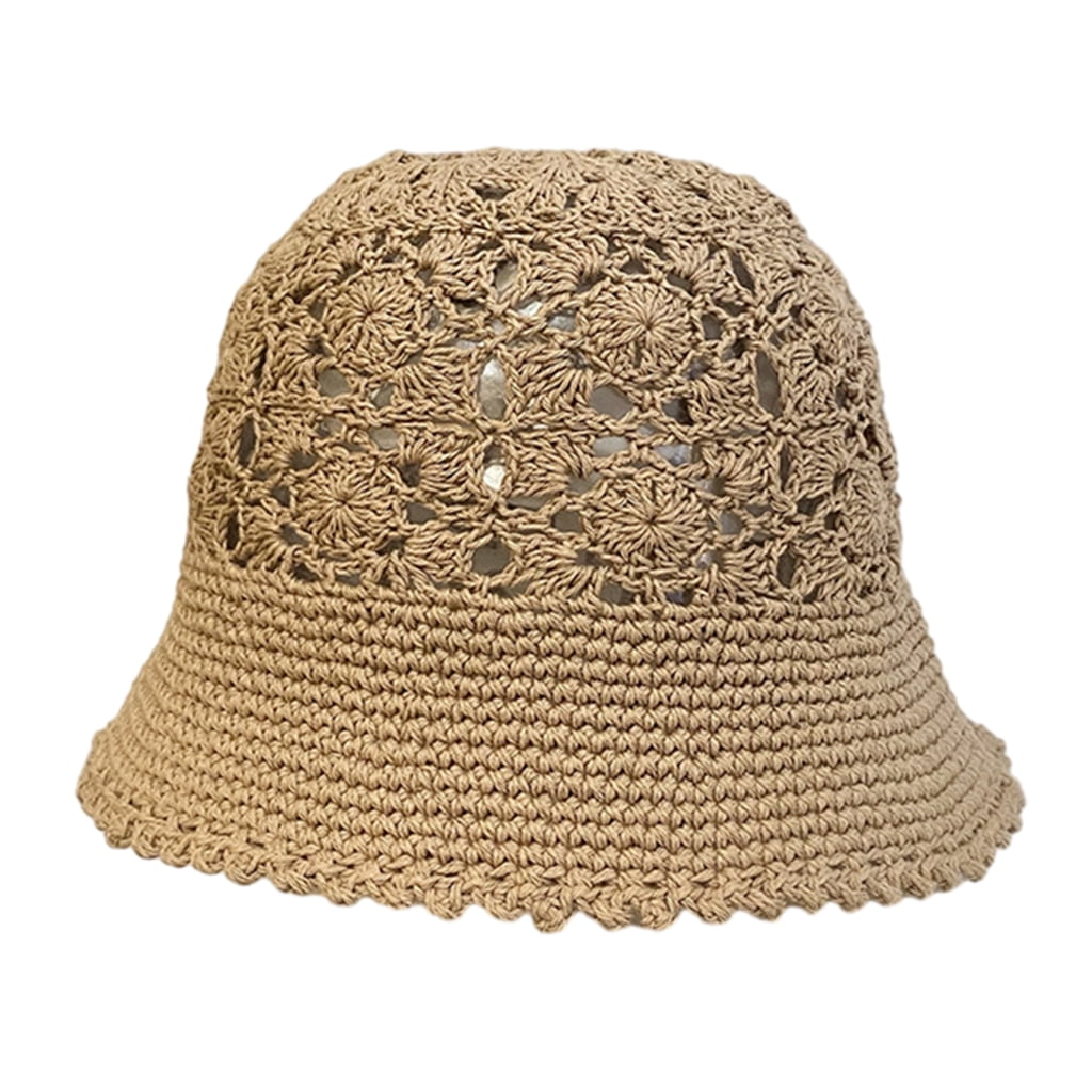 lanema Crochet Wide Brim Bucket Hat Summer Fisherman Hat Crochet Floral ...